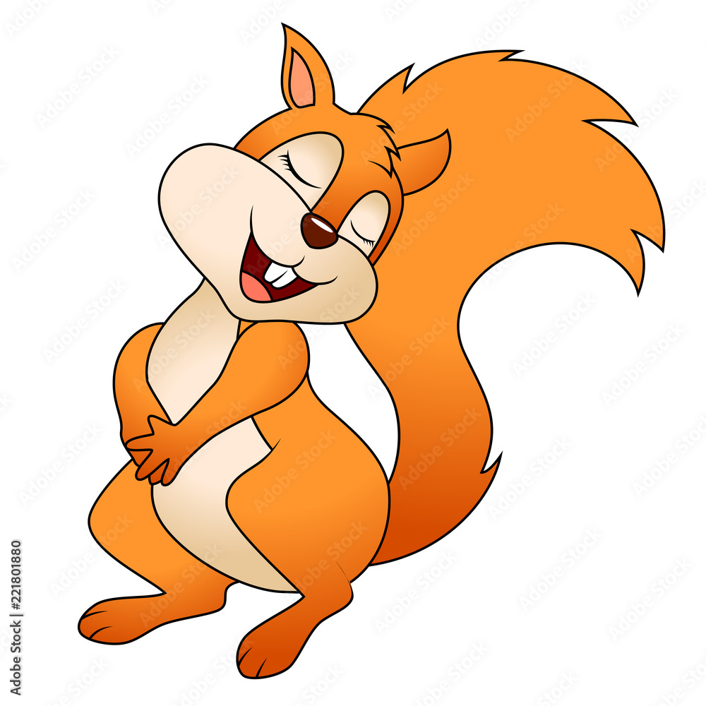 Cartoon funny squirrel isolated on white background. Vector ...