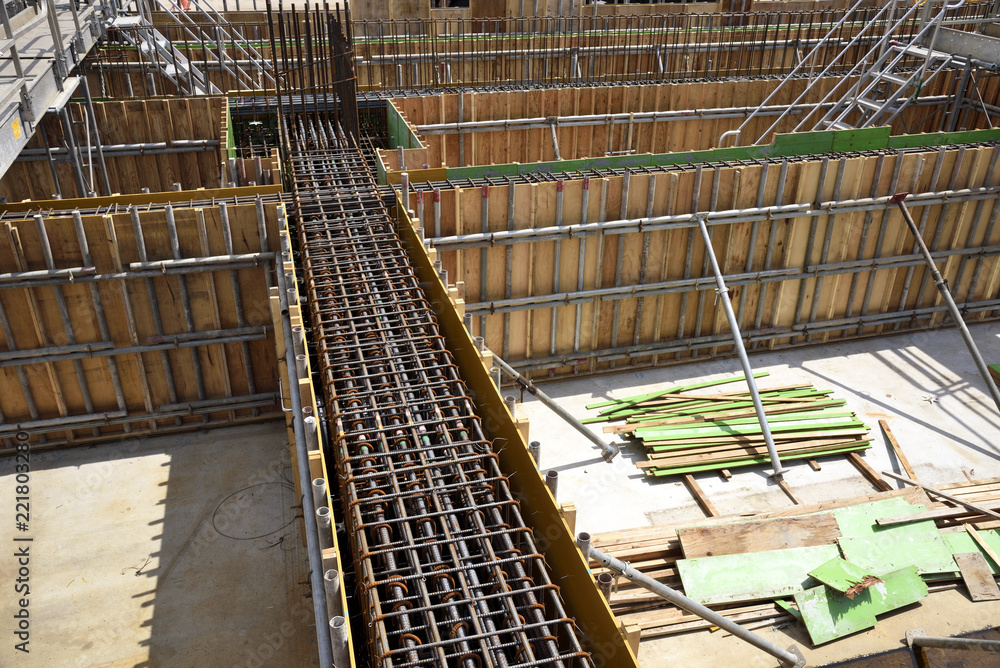 Formwork construction; molding for concrete Stock Photo | Adobe Stock