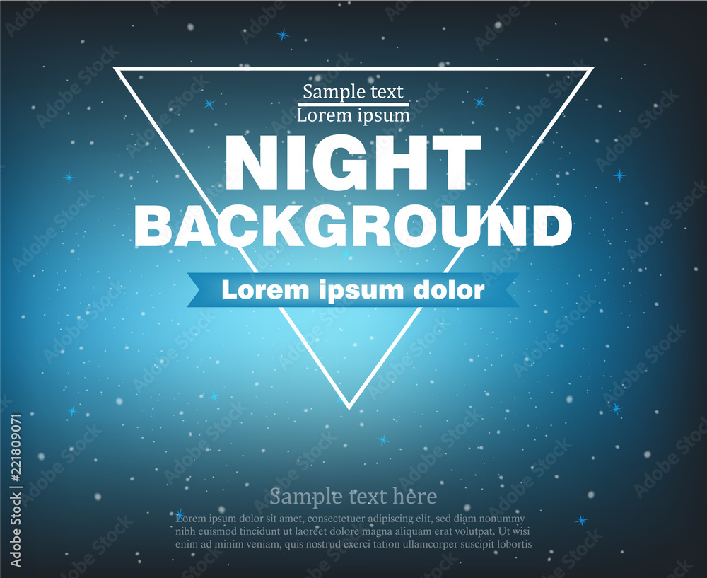 Night banner background Vector realistic template layouts Stock Vector ...