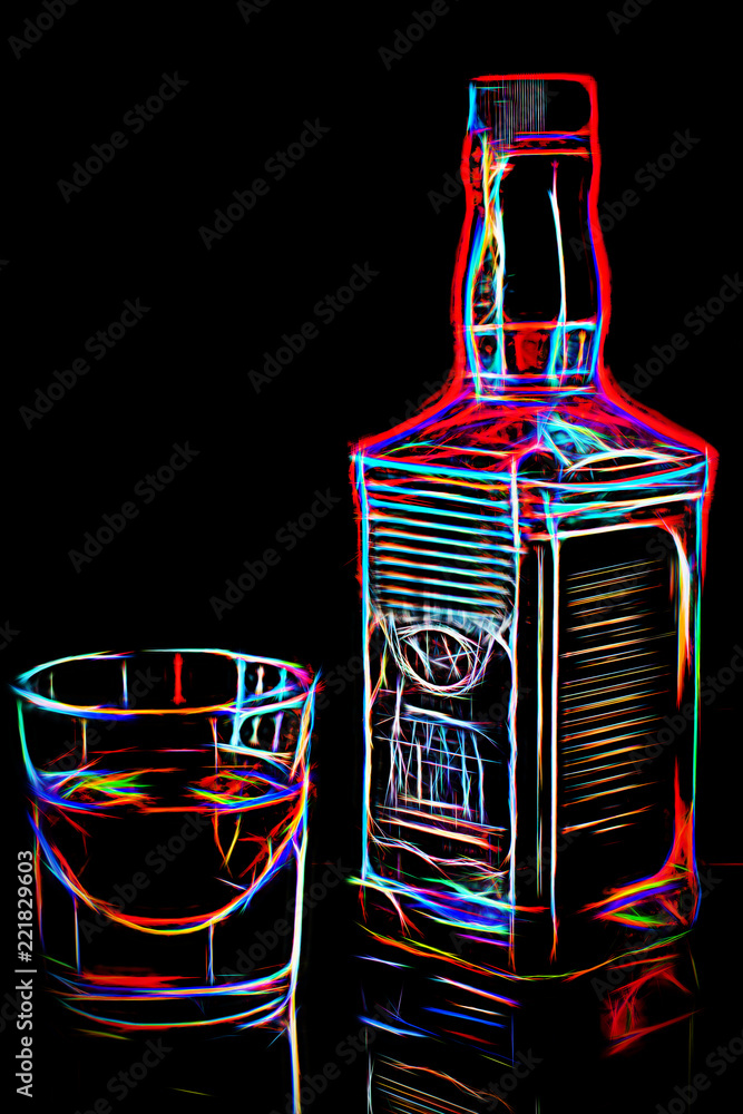Neon Alcohol Bottles