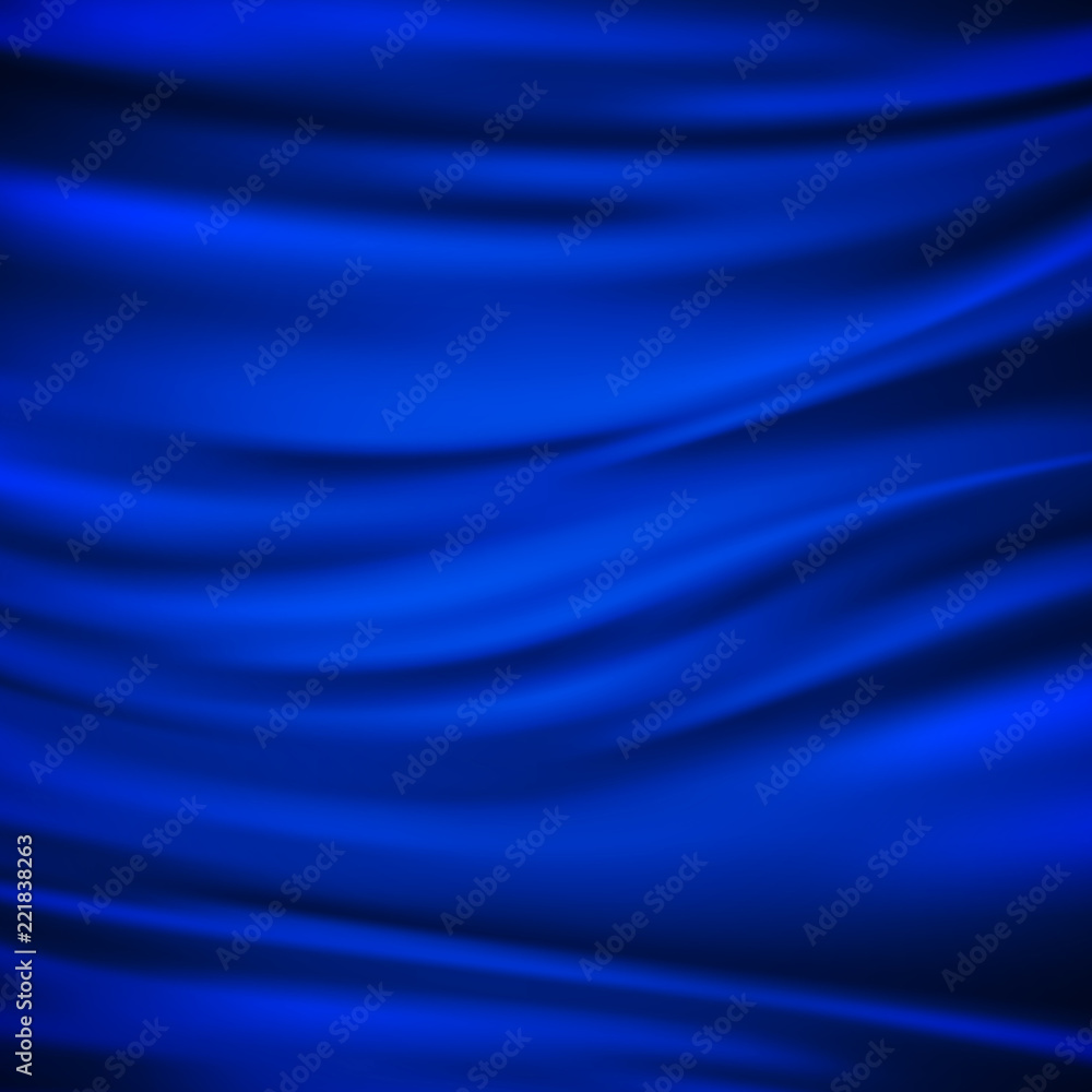 Luxury blue satin smooth fabric background for celebration, ceremony ...