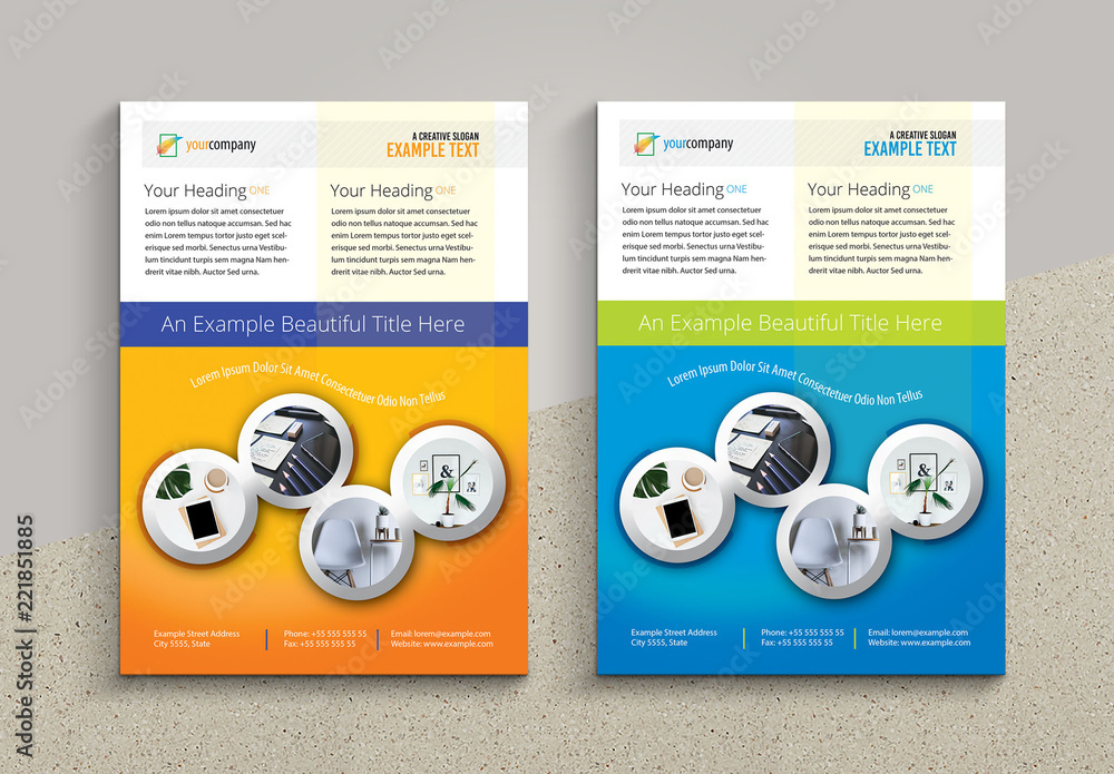 Business Flyer Layout with Large Color Blocks Stock Template | Adobe Stock