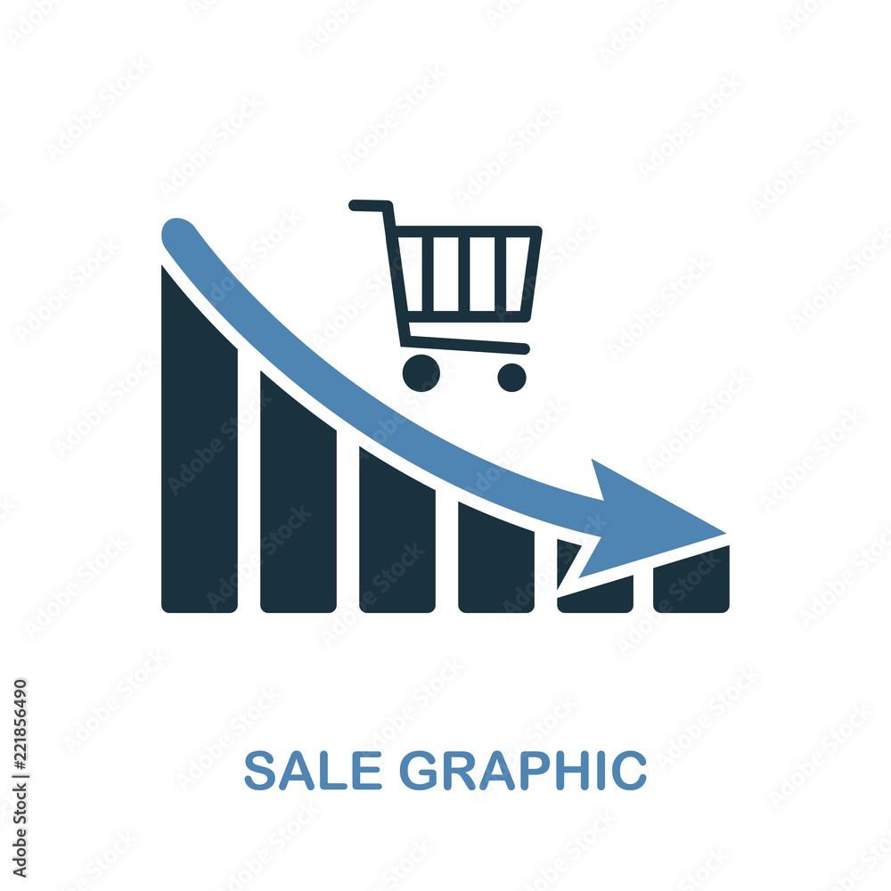 Sale Decrease Graphic icon. Monochrome style design from diagram icon ...