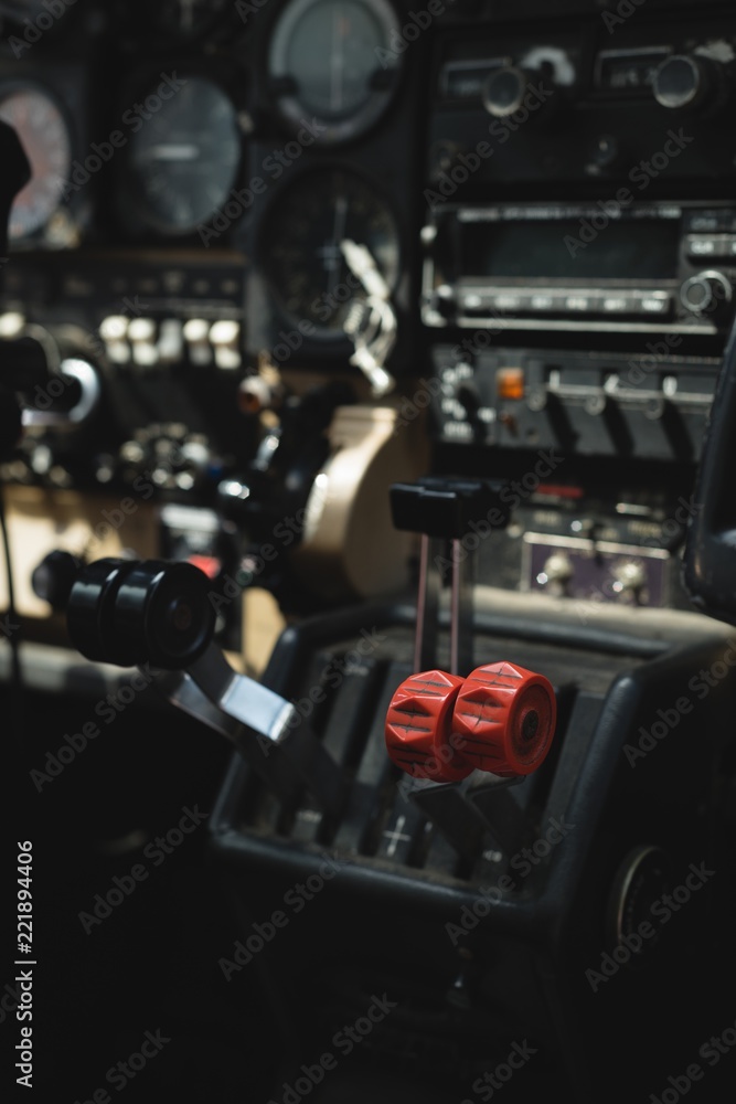 Throttle lever in aircraft cockpit Stock Photo | Adobe Stock