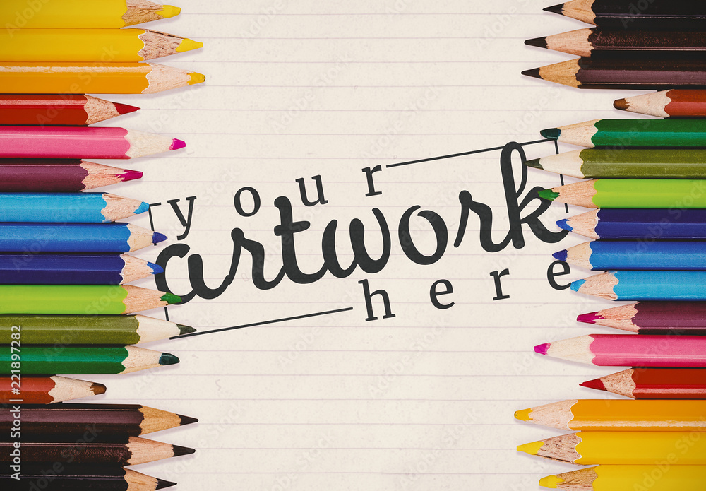 Colored Pencils Mockup Stock Template | Adobe Stock