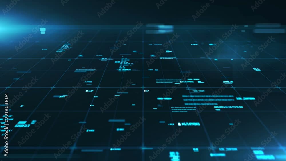 Abstract background of a cyberspace with information details movement ...
