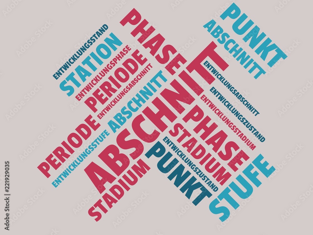 Das Wort - Abschnitt - abgebildet in einer Wortwolke mit ...