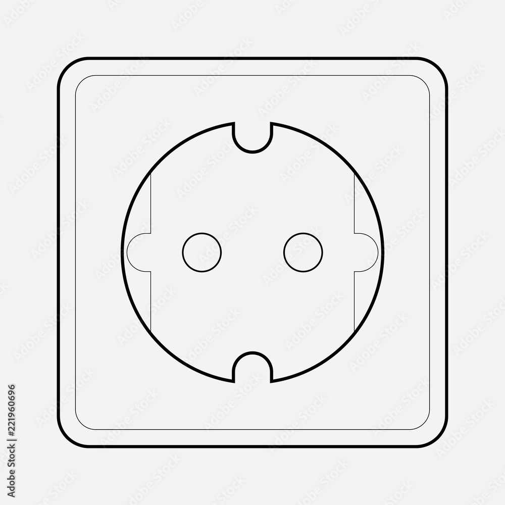 Power socket icon line element. Vector illustration of power socket ...
