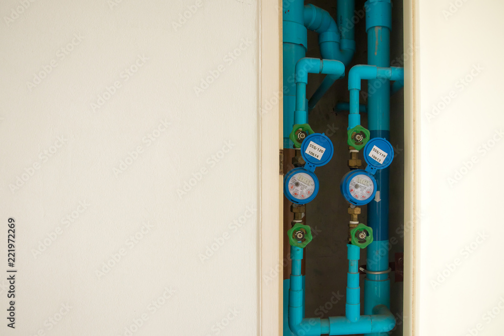 Water meter system for household use.water meter installed with bronze ...