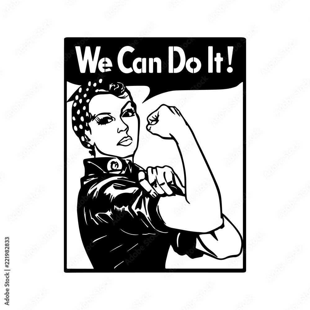 We Can Do It Poster Laser Cut Version Stock Illustration | Adobe Stock
