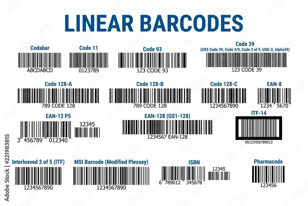 A set of bar codes. Linear barcodes. Vector illustration Stock Vector ... A set of bar codes. Linear barcodes. Vector illustration Stock Vector ...