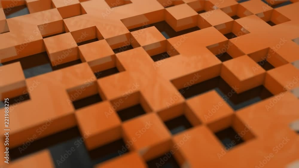 Pixel blocks background game screen 3d plastic digital display voxel ...