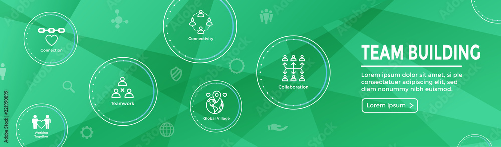 Team Building, Teamwork, - Connectivity Icon Set with Stick Figures and ...