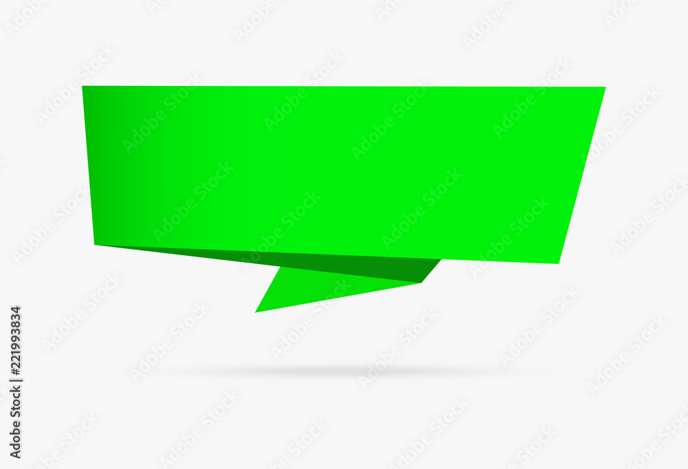 green nature banner origami ribbon paper infographic collection ...