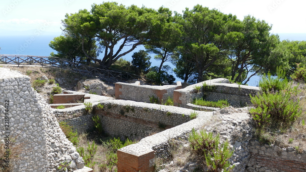 Capri Villa Jovis ruins of the palace of the roman emperor Tiberius ...
