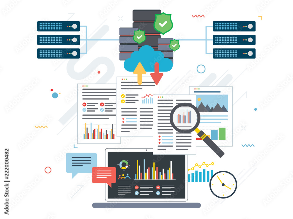 Cloud Computing, big data analysis and data mining. Stock Vector ...