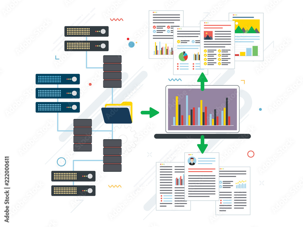 Cloud computing devices, data network and business intelligence. Stock ...