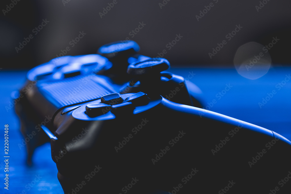 Video game controller night with lights Stock Photo | Adobe Stock