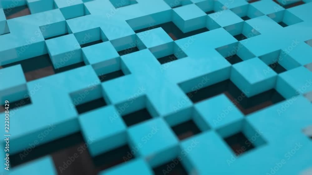 Vidéo Stock Pixel blocks background game screen 3d plastic digital ...