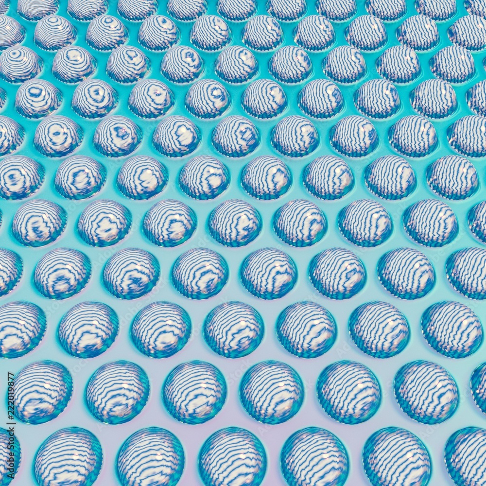 Hemispheres on a crystalline surface. Abstraction. Bubble wrap ...