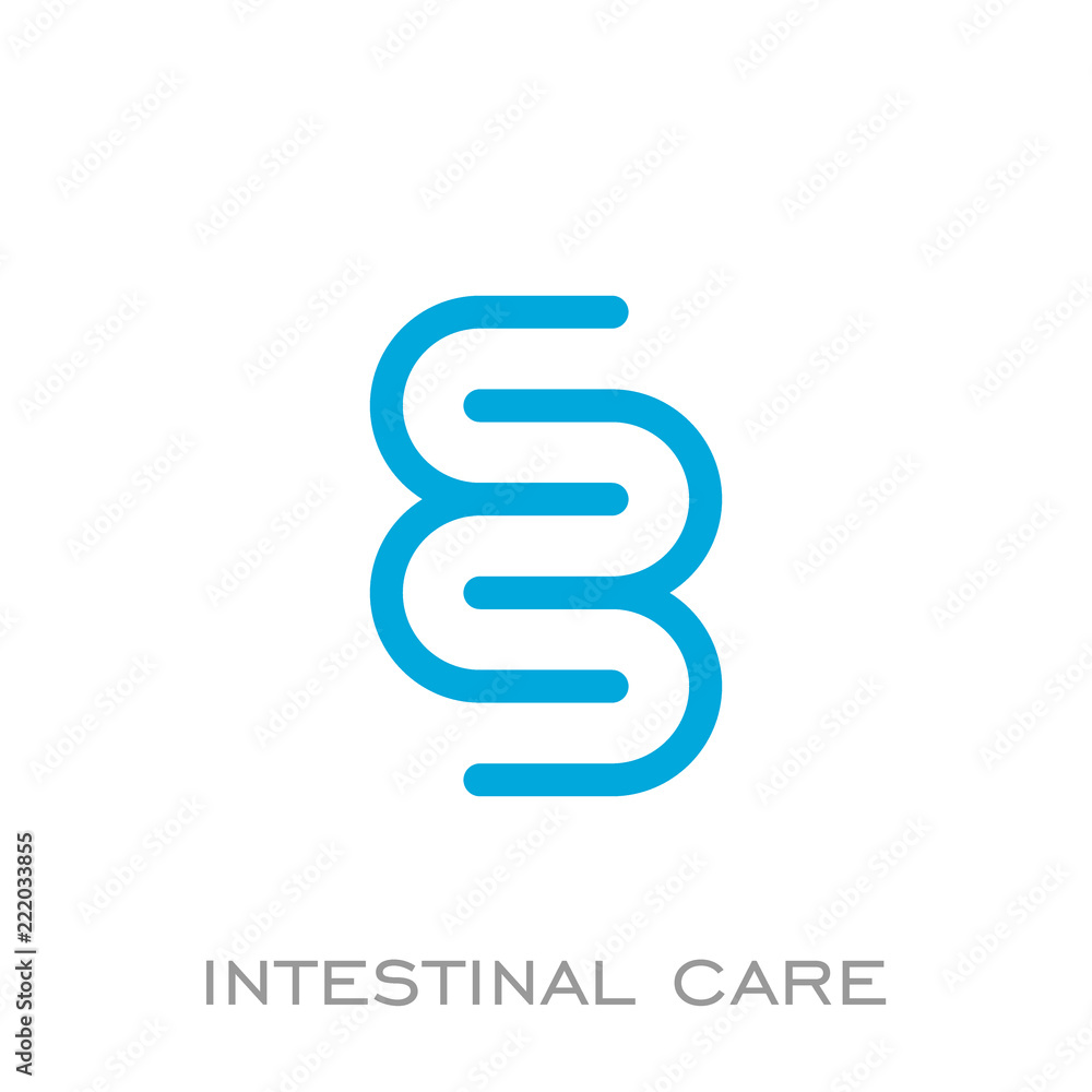 Intestine logo design. Stock Vector | Adobe Stock