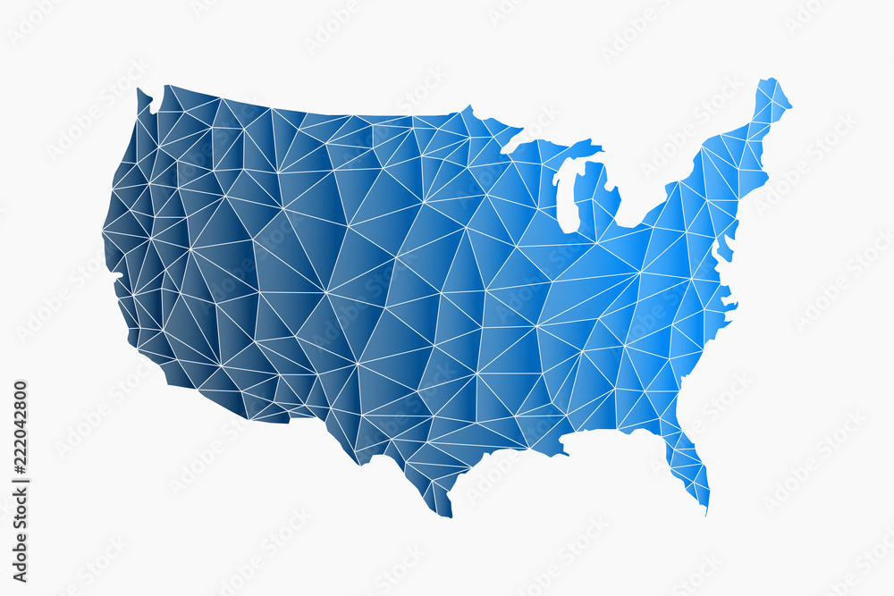 America Triangle Network Map. Vector logo Illustration Stock Vector ...