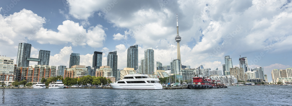 Downtown panoramic city view of Toronto Canada from Queens Quay and ...