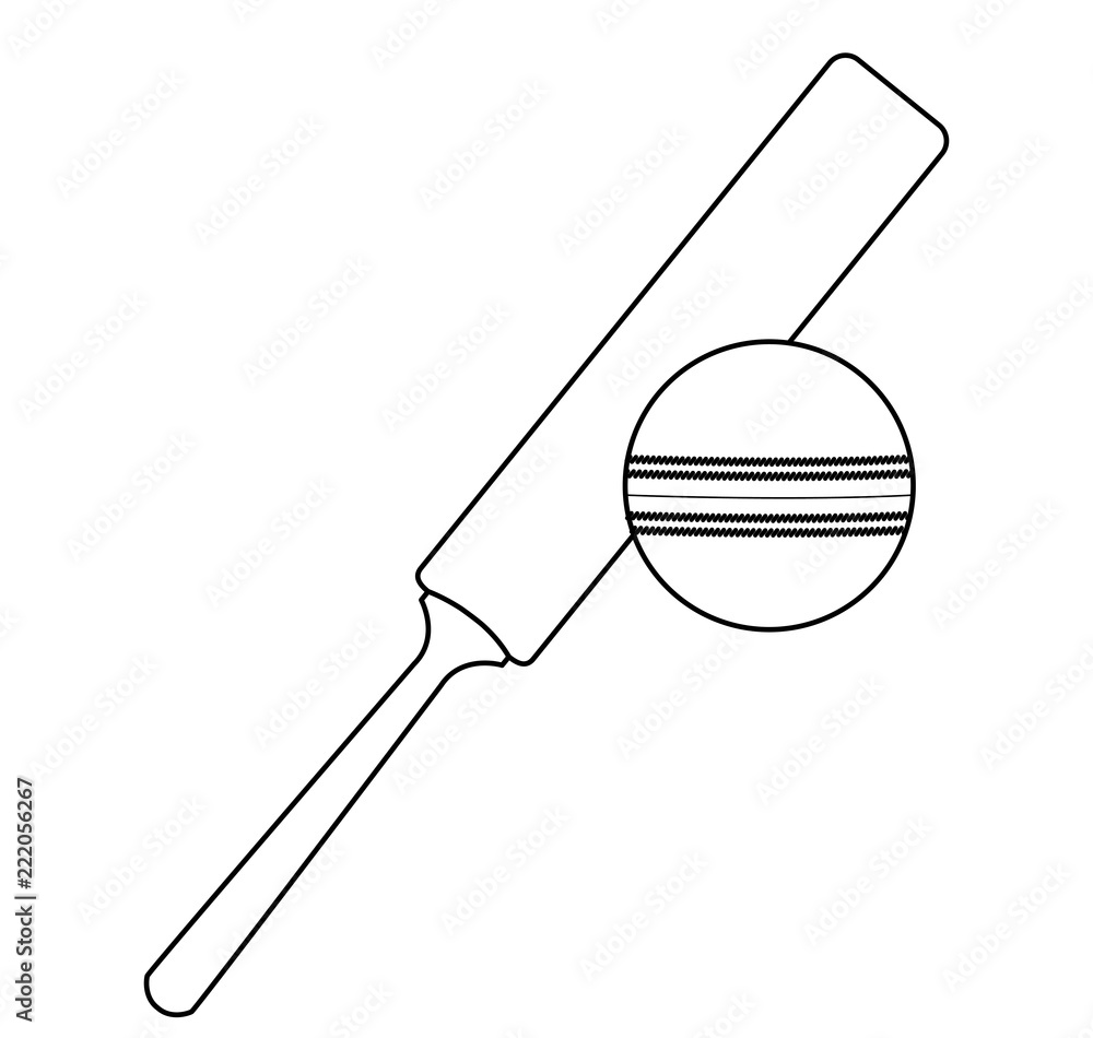 Cricket Bat And Ball Clip Art Black And White