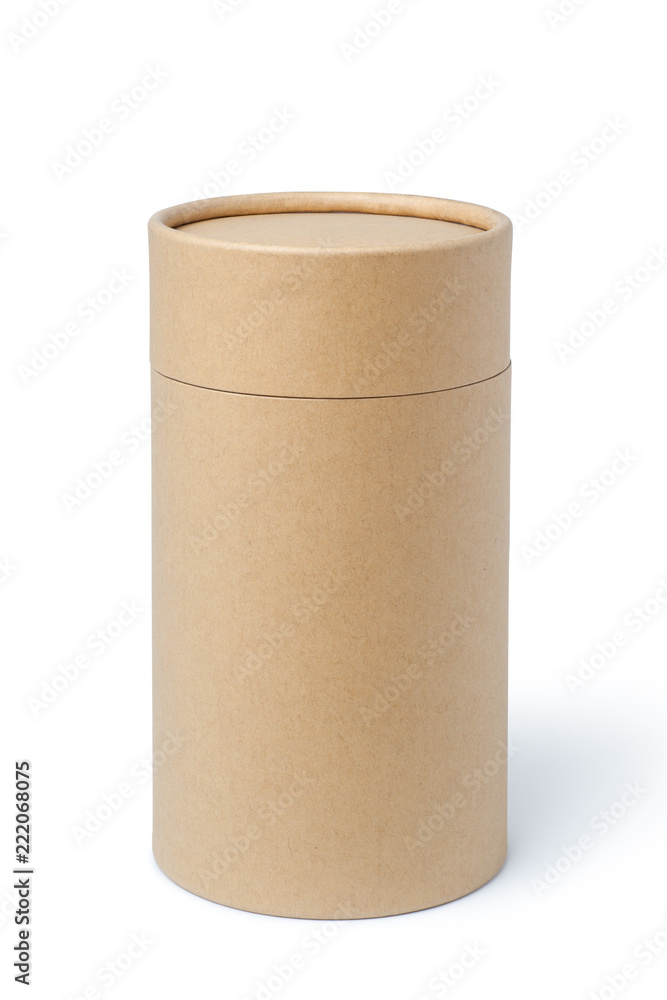 Brown paper tube isolated on white background Stock Photo | Adobe Stock