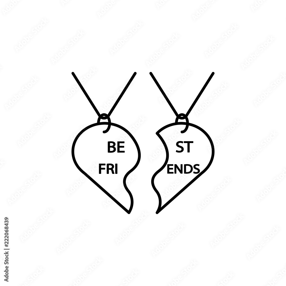 pendant best friends icon. Element of friendship icon for mobile ...