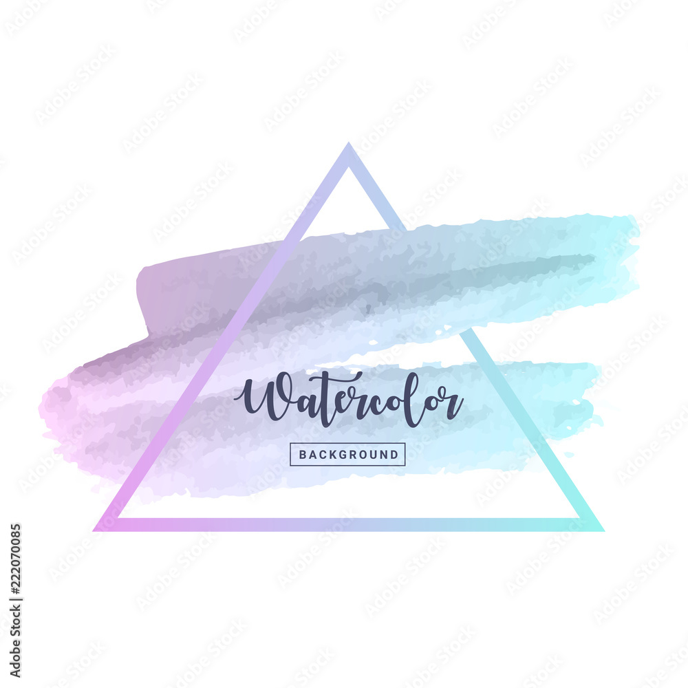 Triangle watercolor background. Watercolor frame in pastel color for ...