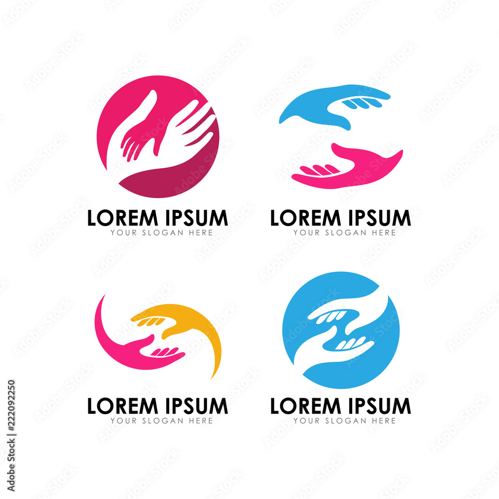 hand care logo design template Stock Vector | Adobe Stock