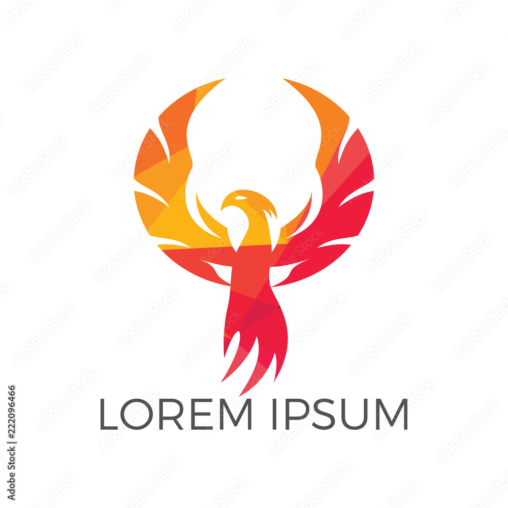 Phoenix logo design. Creative logo of mythological bird. Stock Vector ...