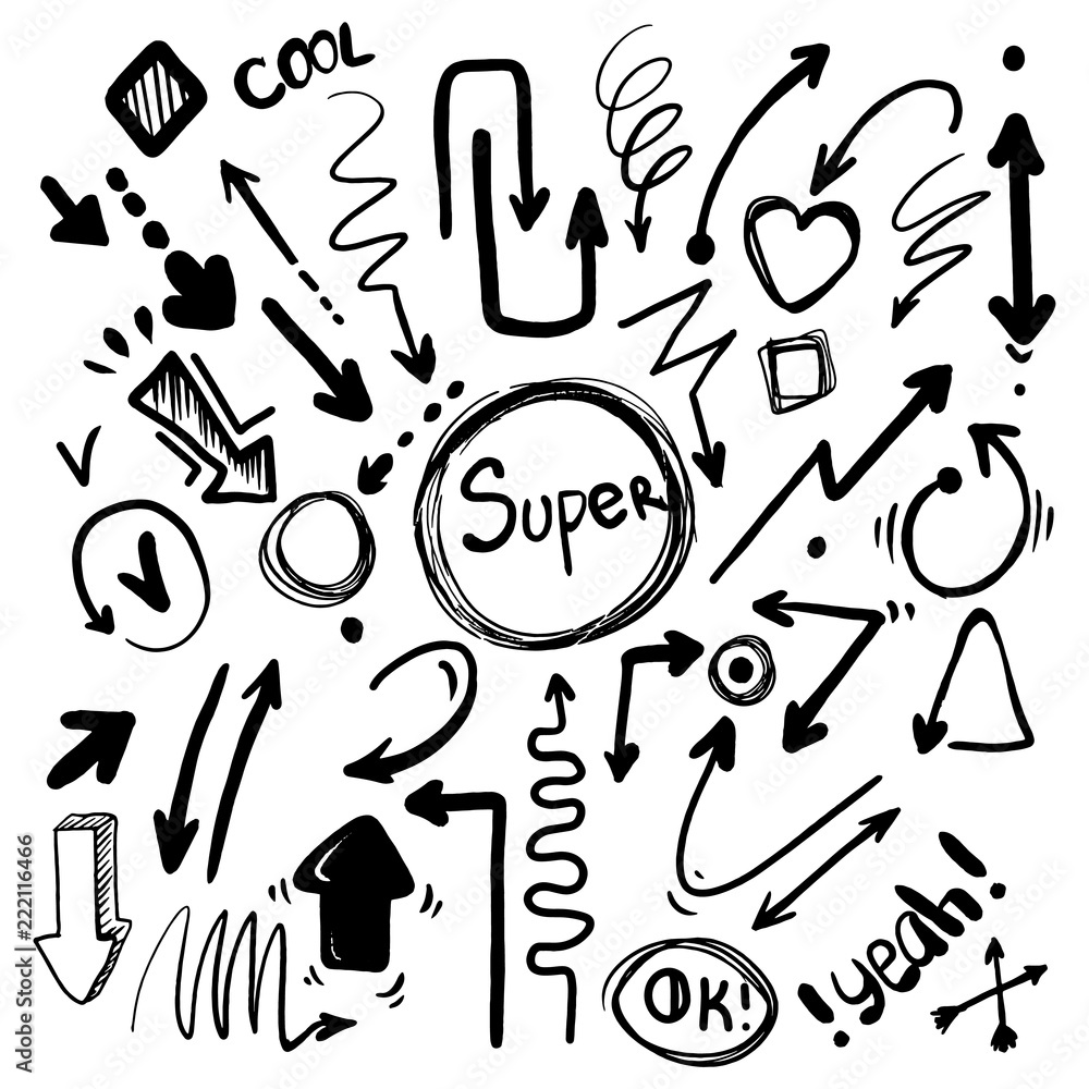 Cute vector collection of arrows in different version using geometric ...