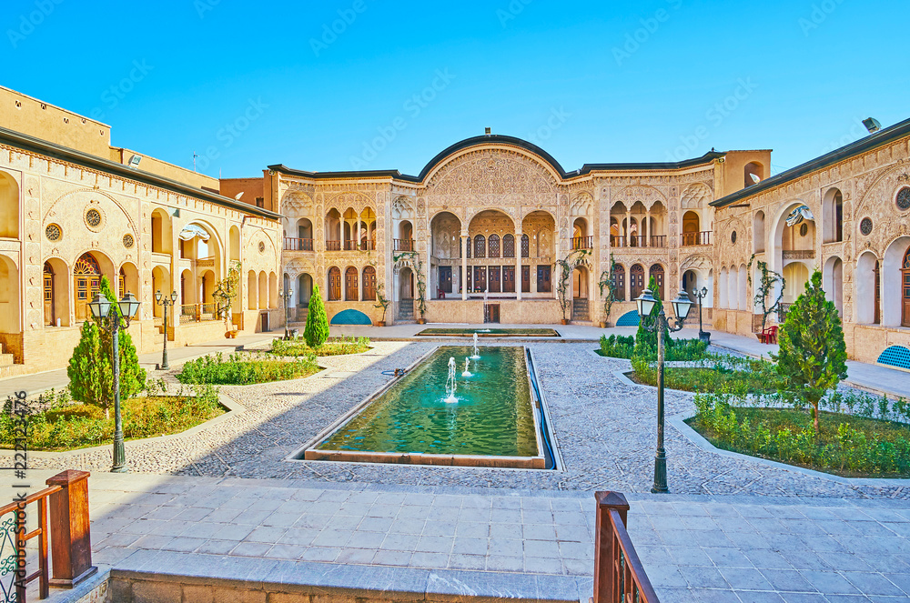 The splendor of Persian mansion, Kashan, Iran Stock Photo | Adobe Stock