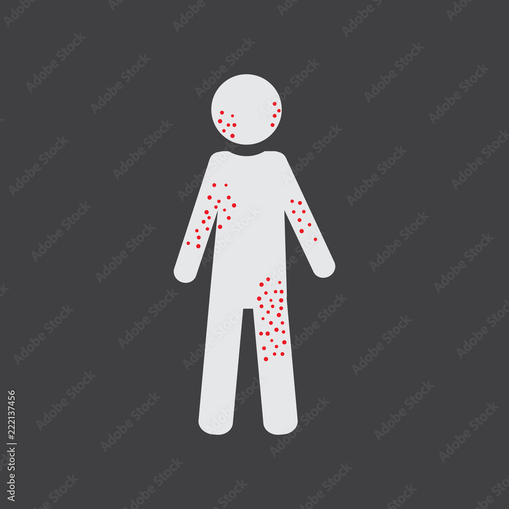Rash male icon. Body rash icon. Medicine or antibiotic side effect ...