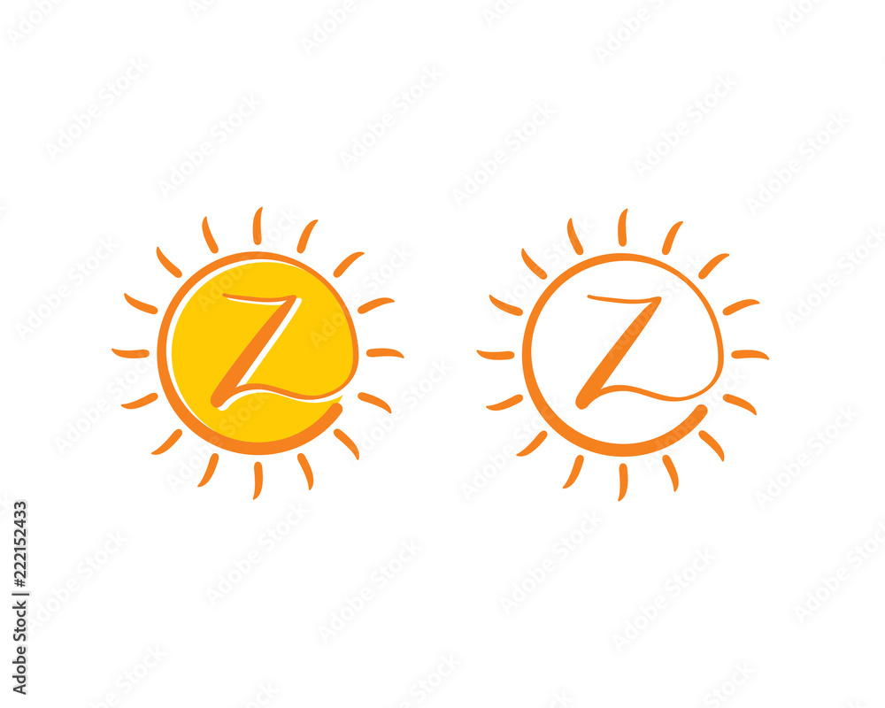 Letter Z and Sun Logo Icon 001 Stock Vector | Adobe Stock