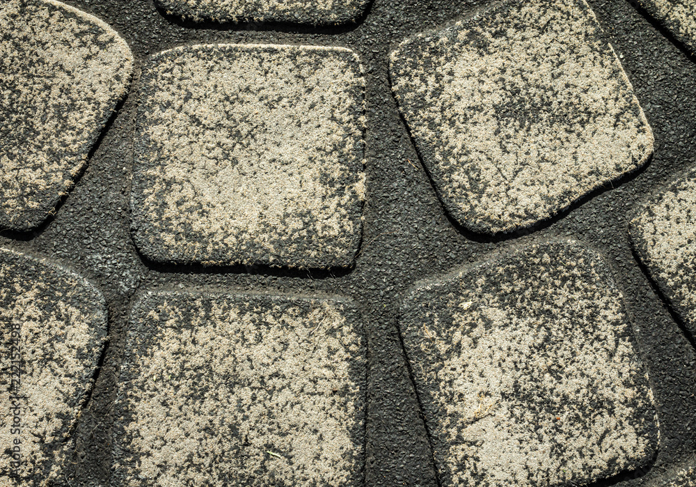 Dark grey rubber mat. Isolated grey and black rubberized floor welcome ...