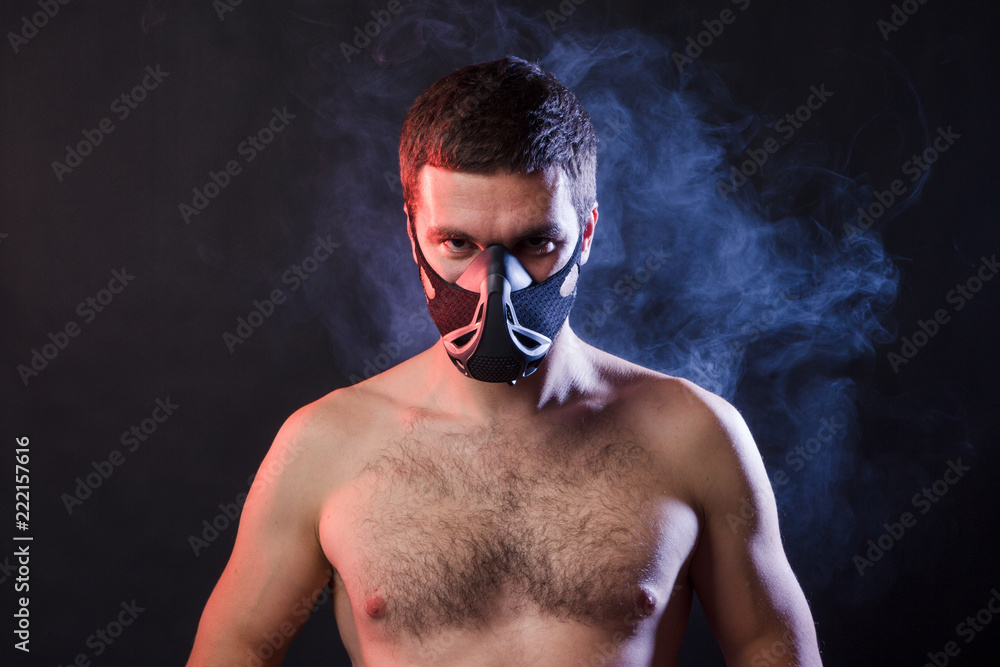 Athlete runner for long distances in a professional running mask ...
