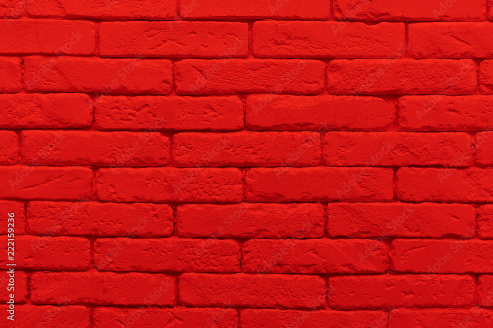 Bright Red Brick Wall