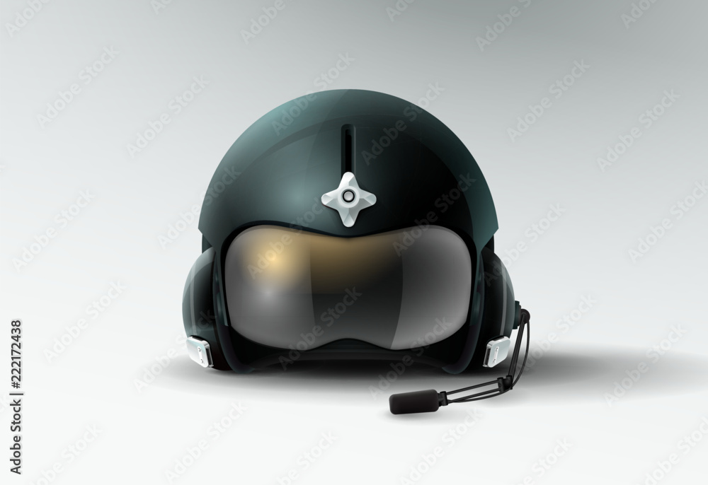 pilot jet helmet aviator vector illustration Stock Vector | Adobe Stock