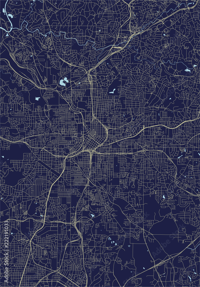 map of the city of Atlanta, USA Stock Photo | Adobe Stock