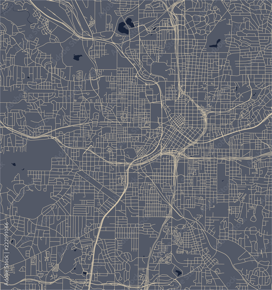 map of the city of Atlanta, USA Stock Photo | Adobe Stock