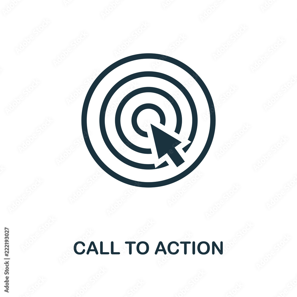 Call To Action icon. Monochrome style design from e-commerce icon ...