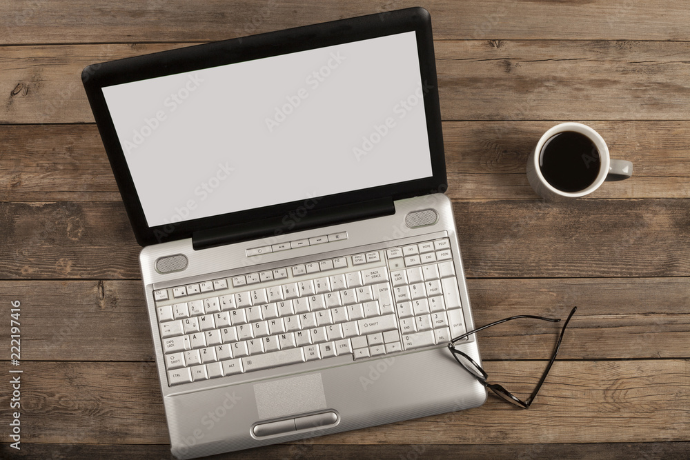office desk with computer Stock Photo | Adobe Stock