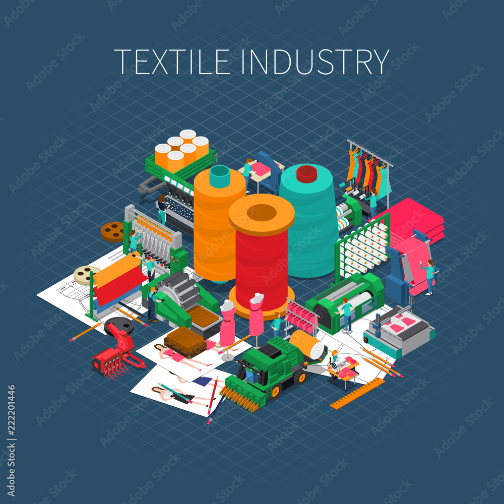 Isometric Textile Print Background Stock Vector | Adobe Stock