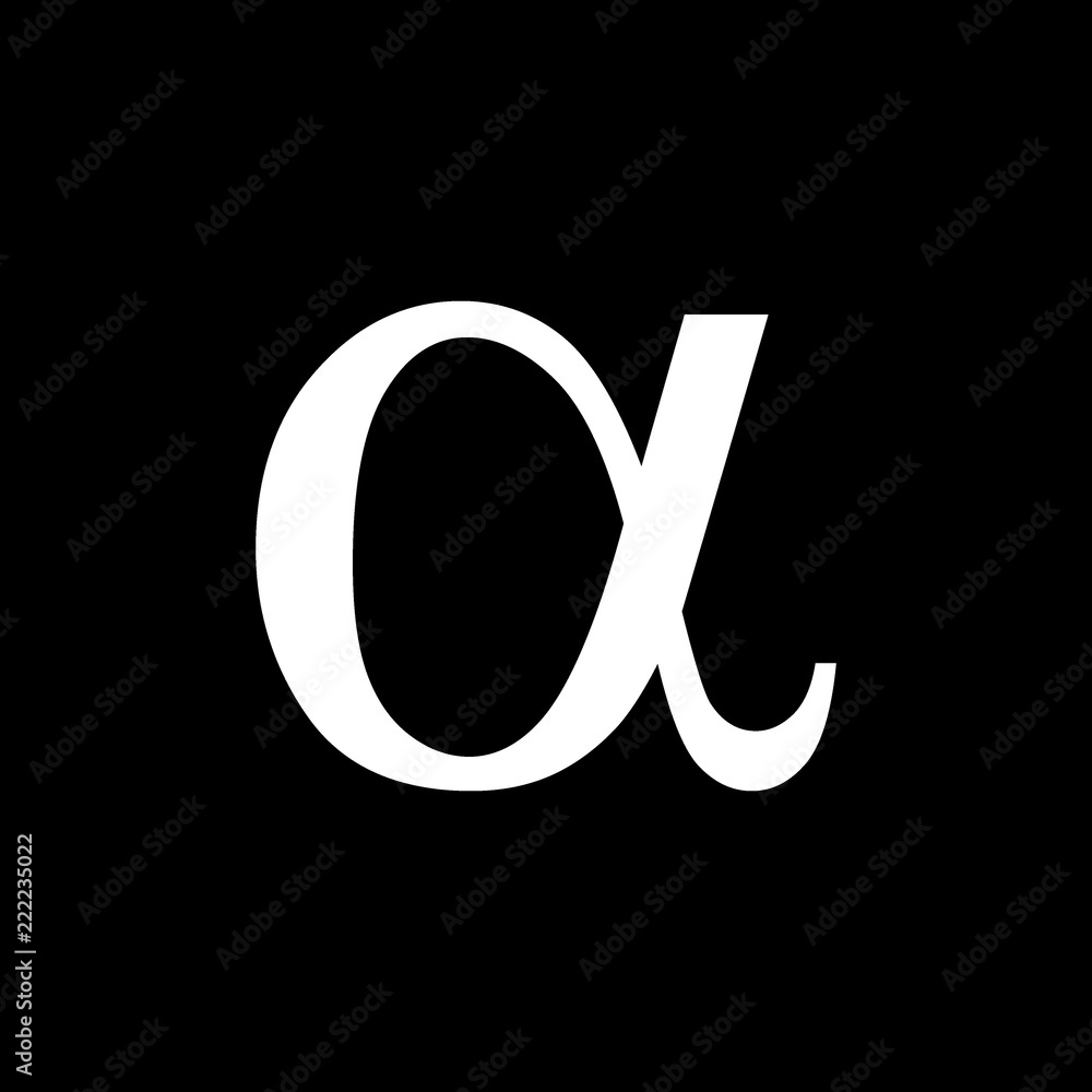 white alpha with black background logo vector Stock Vector | Adobe Stock