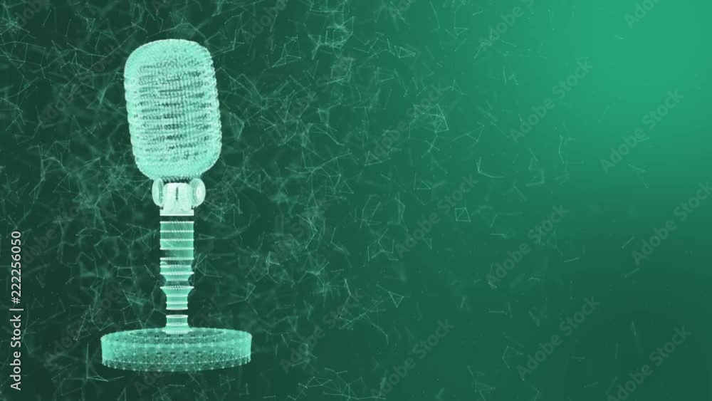 3d plexus model of a microphone structure geometric model of luminous ...