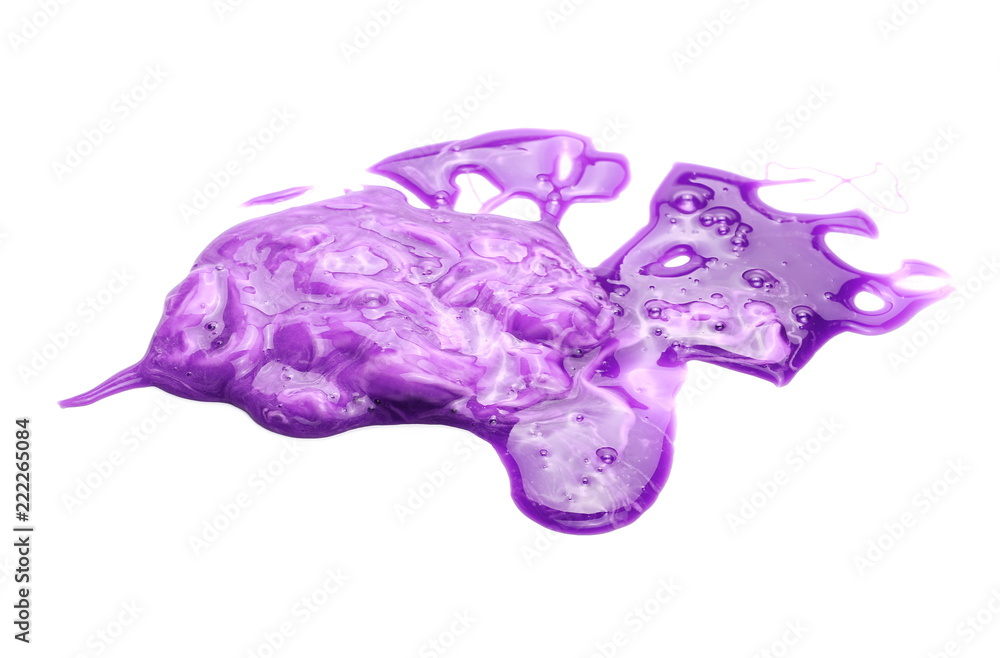 Purple sleaze puddle, slime isolated on white background, with clipping ...