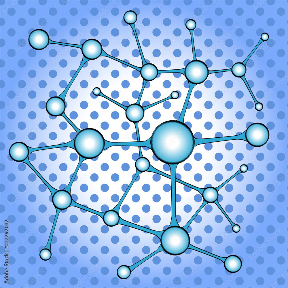 Science background with molecule or atom pop art. Stock Illustration ...